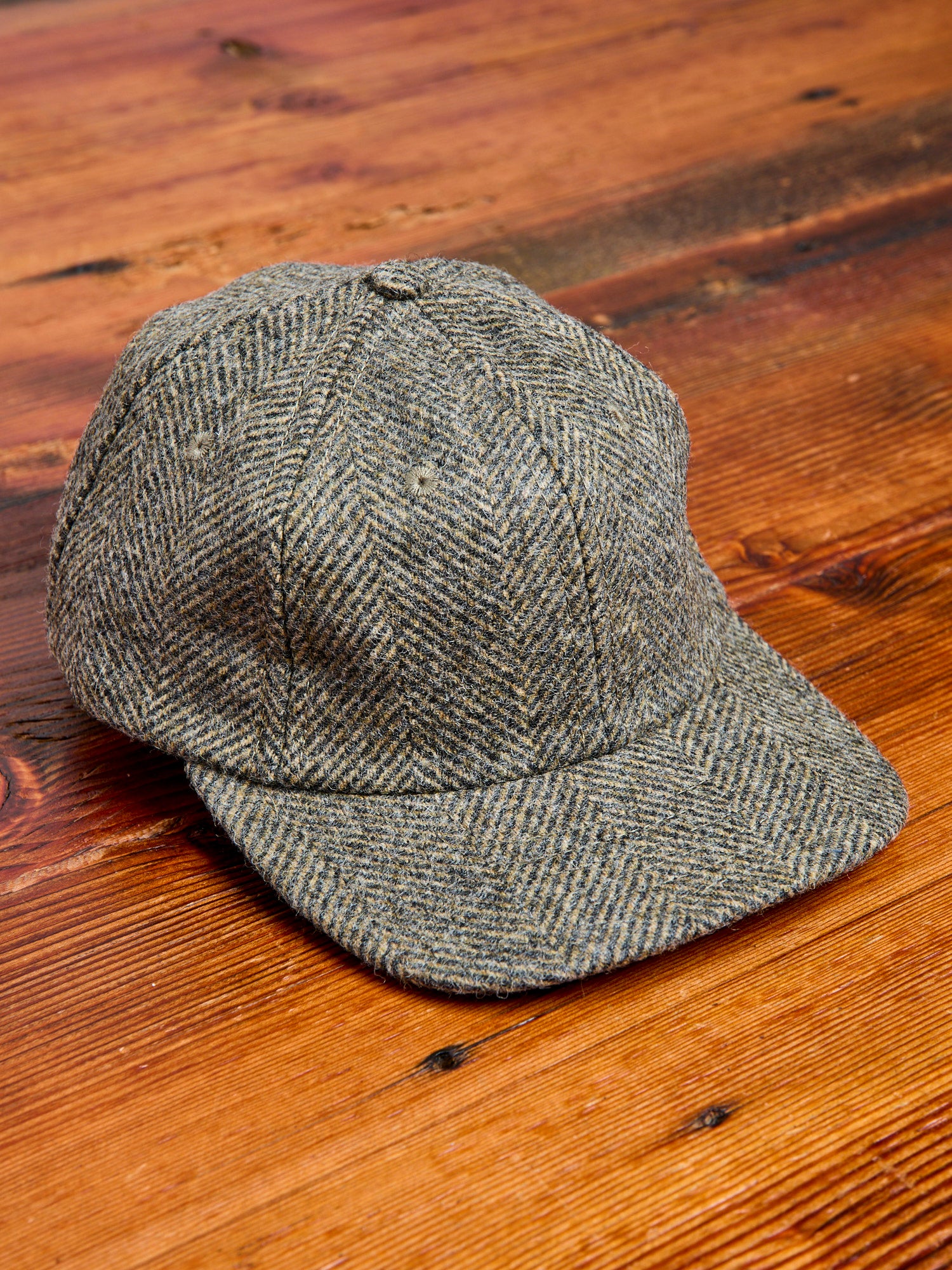 Baseball Hat in Warm Charcoal Herringbone Wool – Blue Owl Workshop