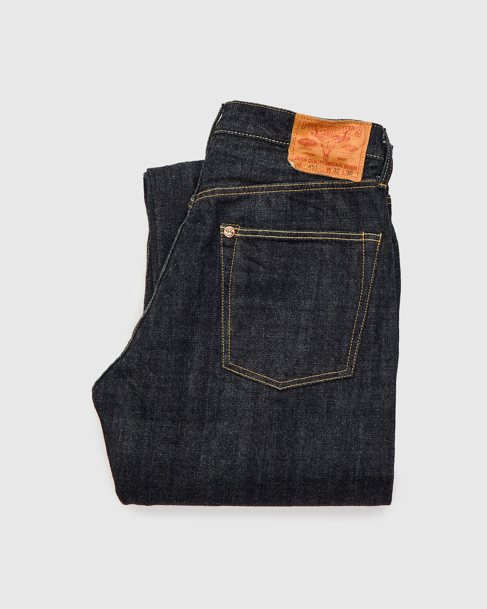451SW 13.5oz Selvedge Denim - Wide Straight Fit – Blue Owl Workshop