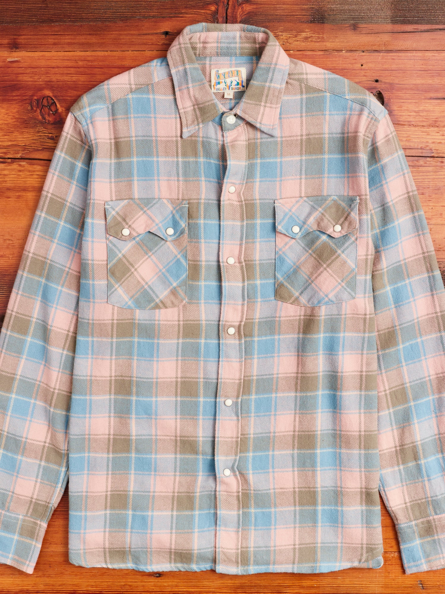 Washed Flannel Pearl Snap Shirt in Trout River – Blue Owl Workshop