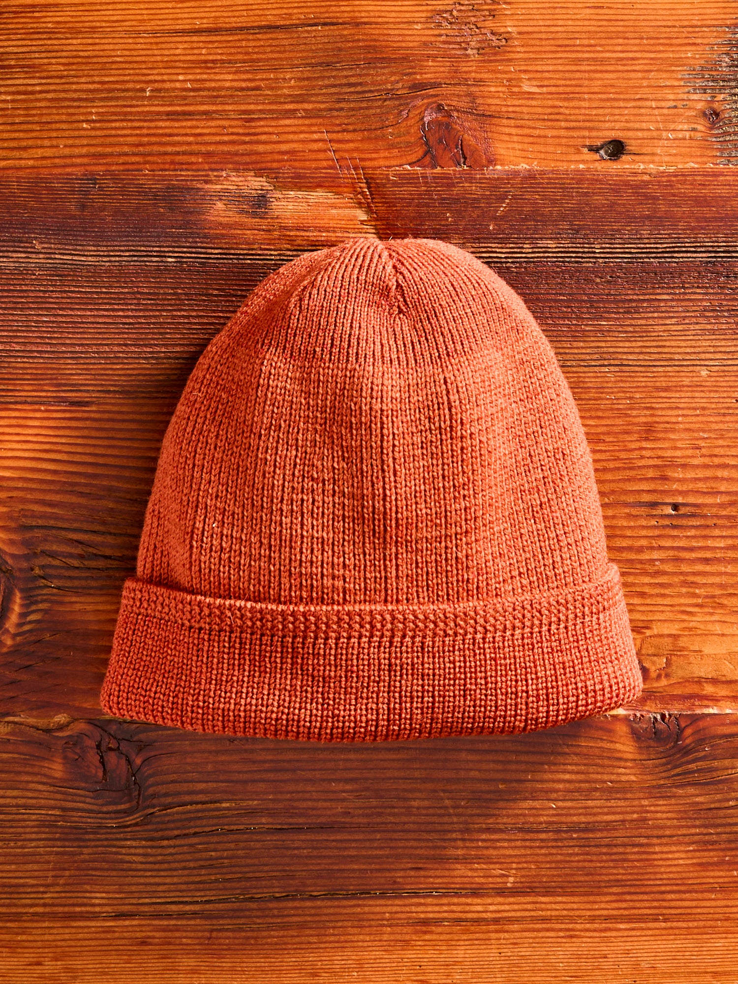 Wool Knit Watch Cap in Burnt Orange – Blue Owl Workshop
