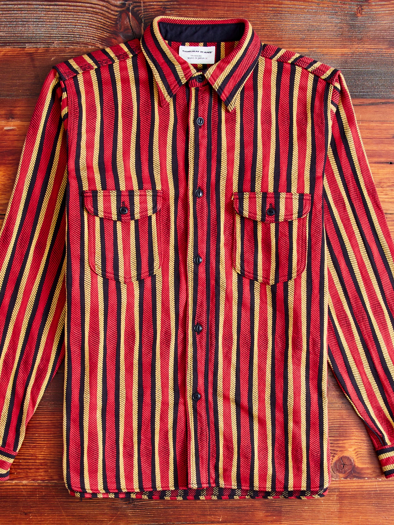 "Drunk Stripe" Flannel Shirt in Red – Blue Owl Workshop