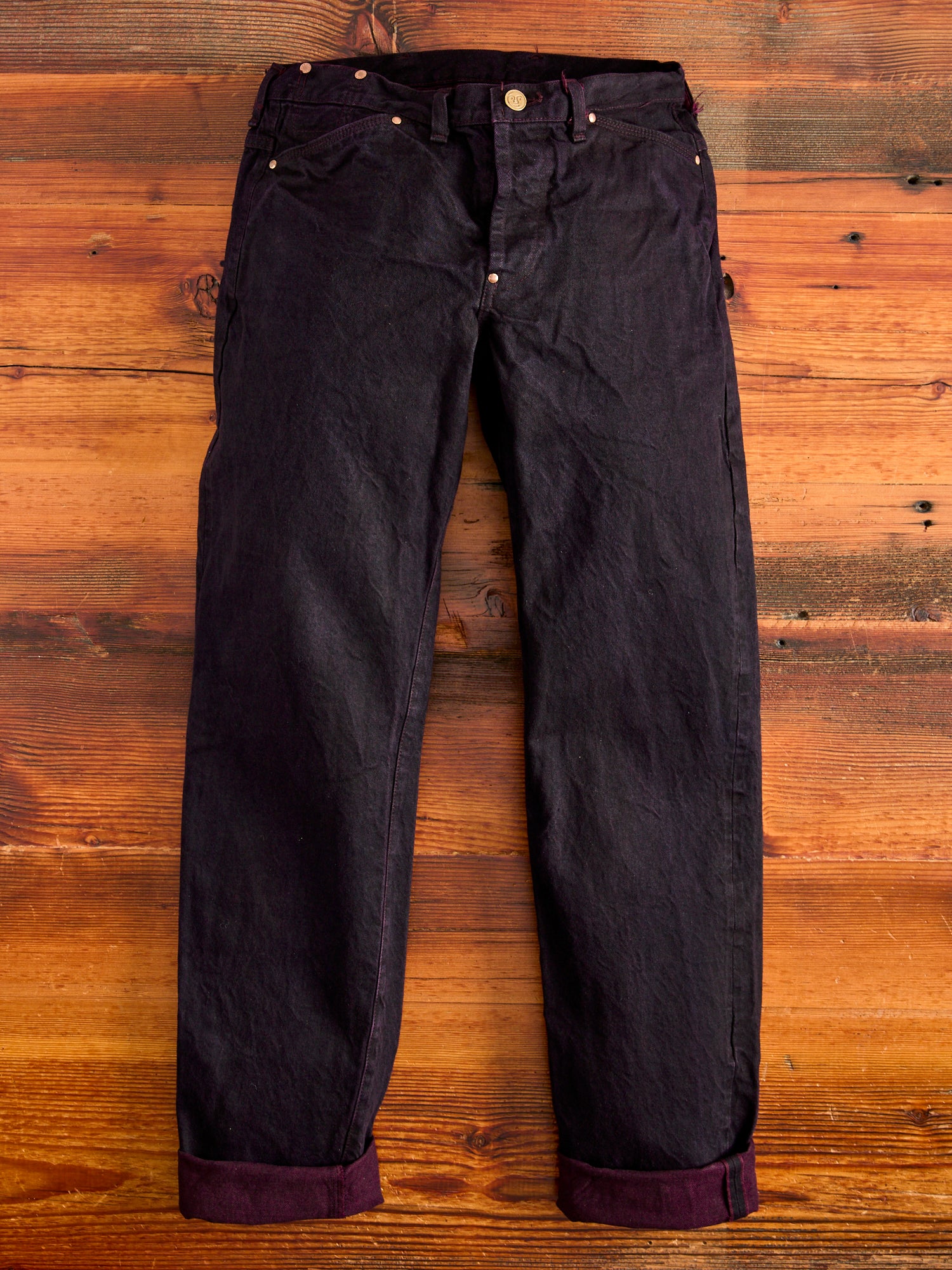131 "Hadal Purple Overdye" 16oz Selvedge Denim - Lost Jeans Fit – Blue ...