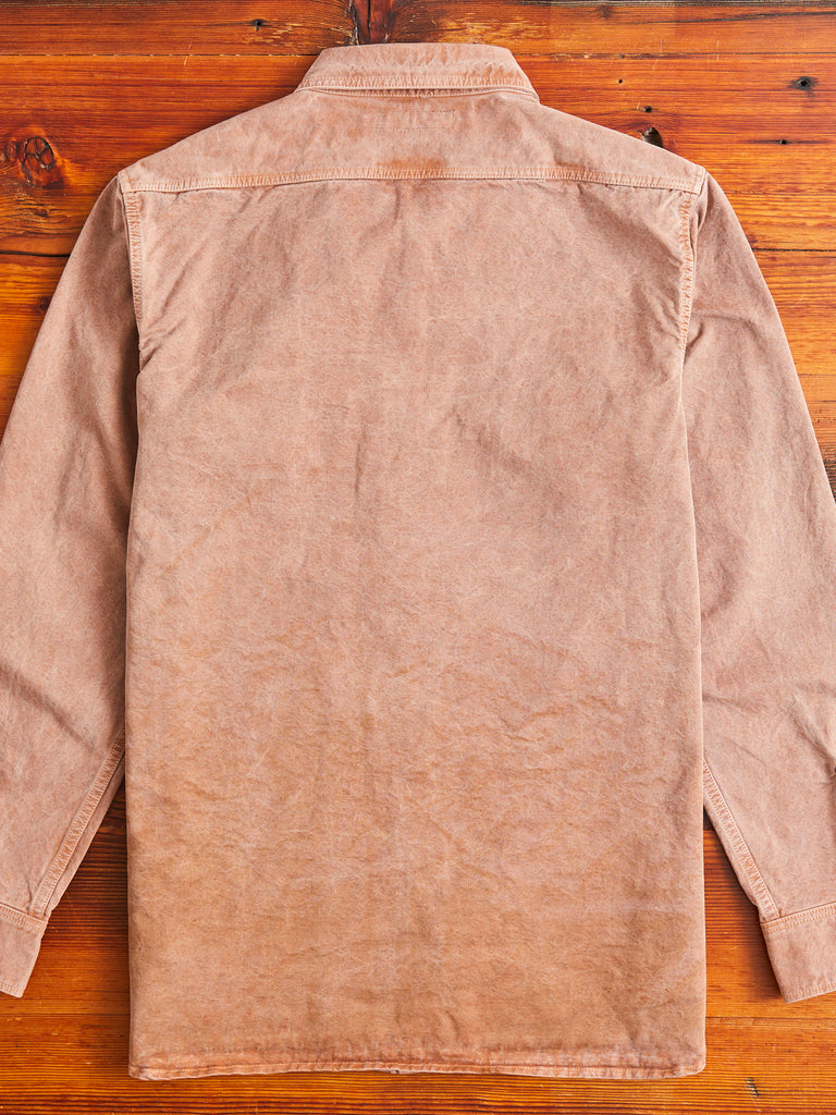 Old Japanese Twill Work Shirt in Pigment-Dyed Brick – Blue Owl Workshop