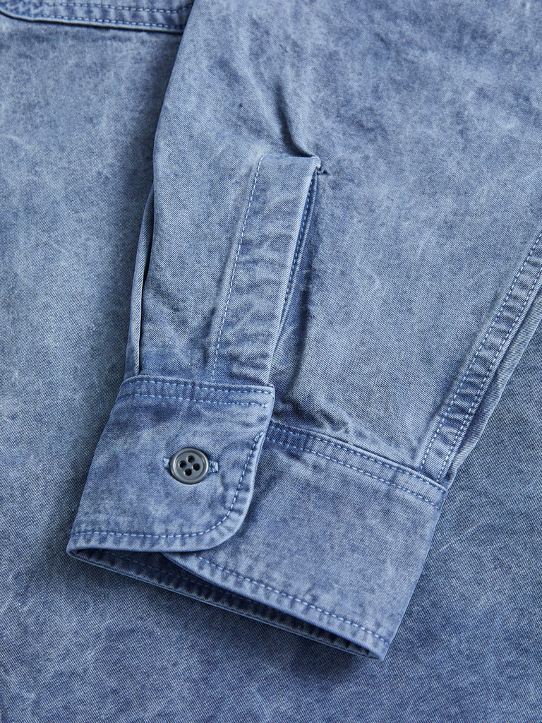 Old Japanese Twill Work Shirt in Smoke Blue – Blue Owl Workshop
