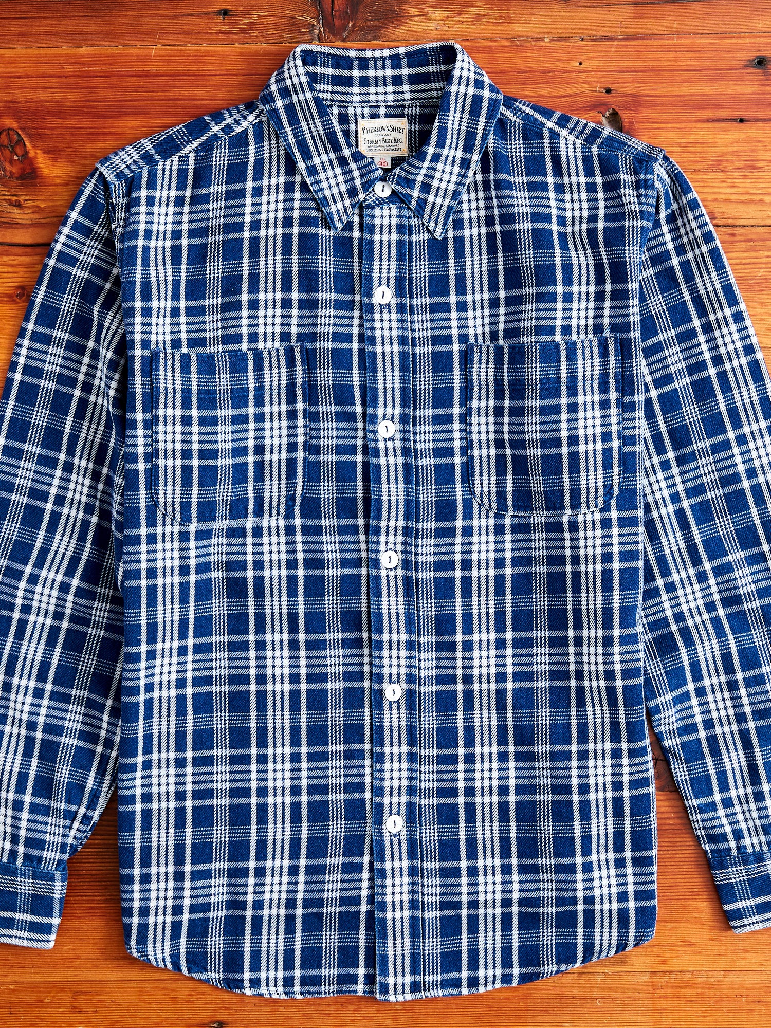 730WS Heavy Washed Flannel Shirt in Indigo Check – Blue Owl Workshop