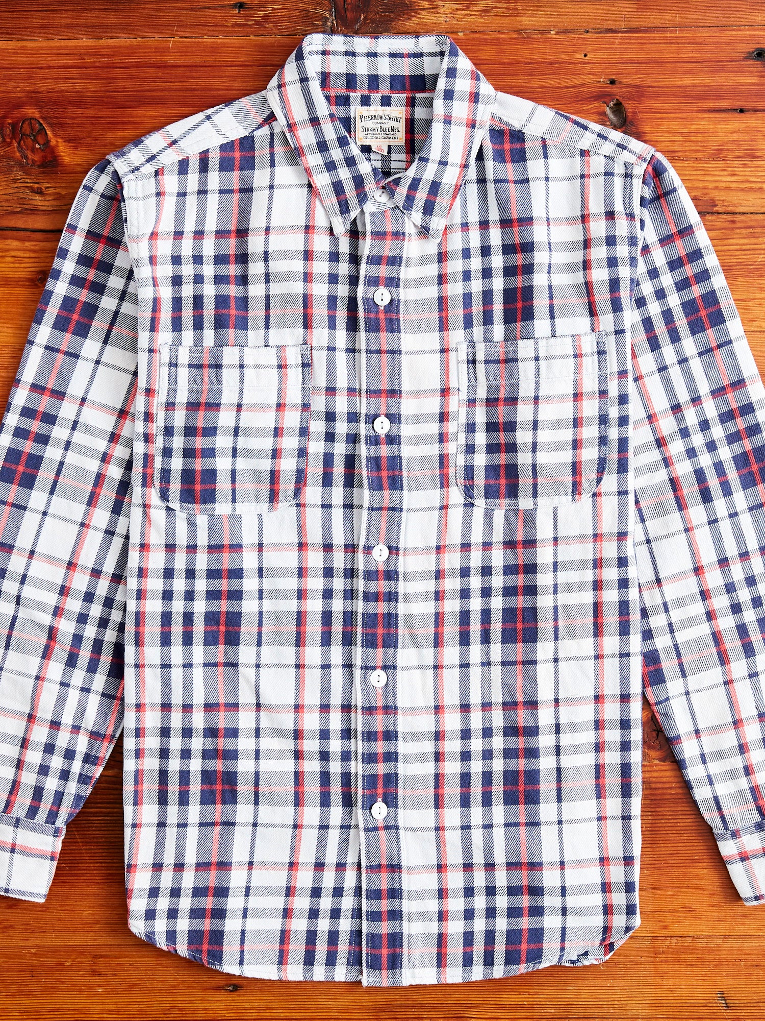 730WS Heavy Washed Flannel Shirt in White Check – Blue Owl Workshop