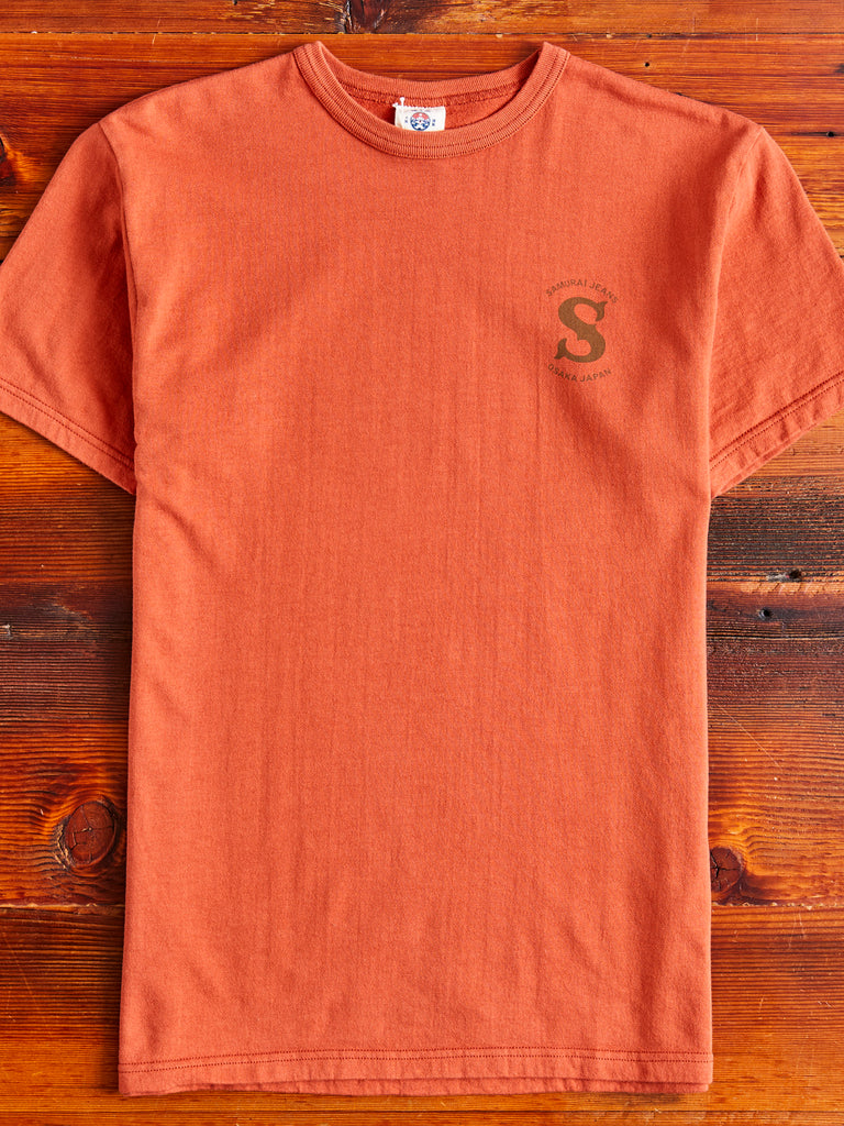 "Ranji" Inlay Loopwheel T-Shirt in Orange Red – Blue Owl Workshop