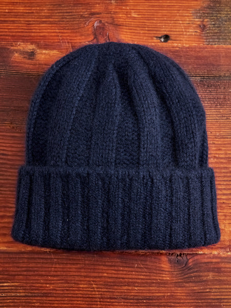 Cashmere Rib Watch Cap in Navy – Blue Owl Workshop