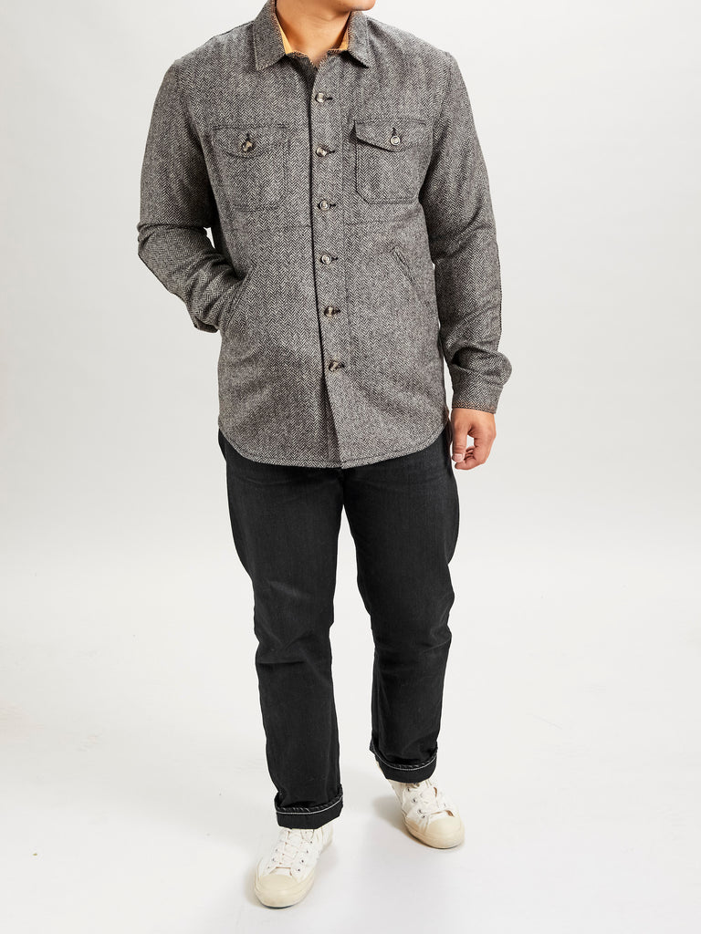 Crissman Overshirt in Black & Natural Herringbone – Blue Owl Workshop