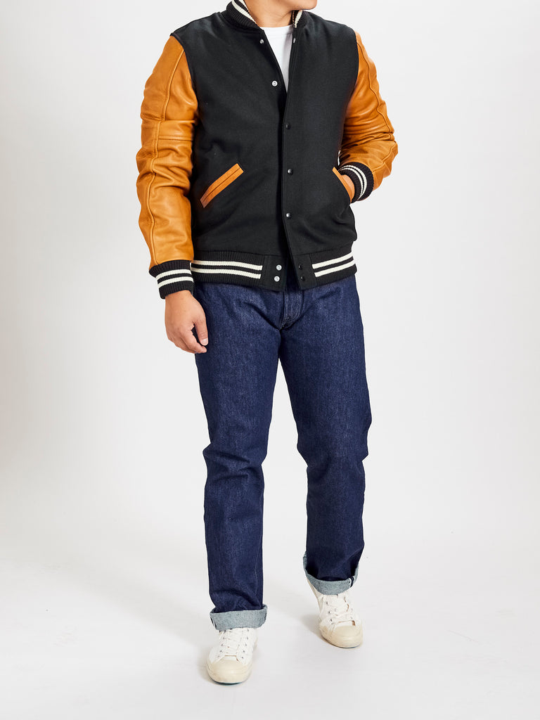 Varsity Jacket in Black Rust – Blue Owl Workshop