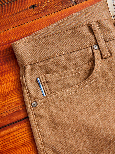 "Copper Raw" 10.5oz Stretch Selvedge Denim - Pen Slim – Blue Owl Workshop