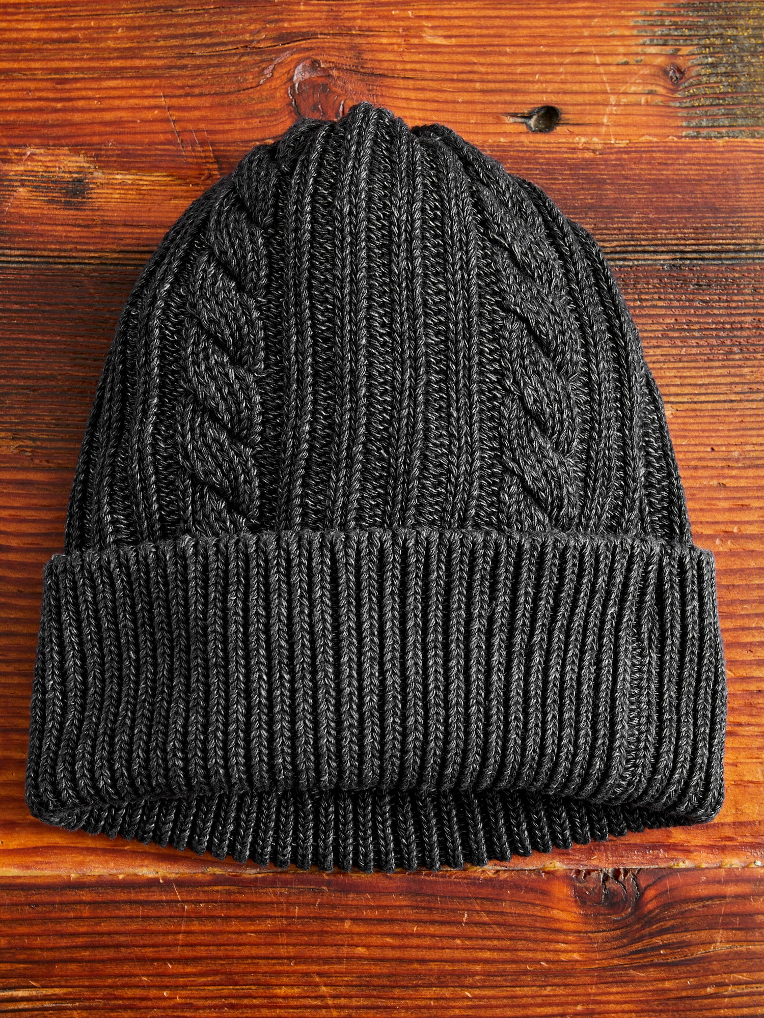 Cable Knit Watch Cap in Sulfur Black – Blue Owl Workshop