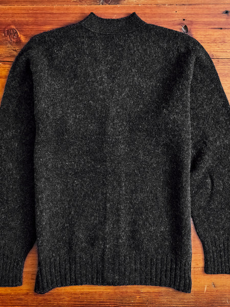 "Shaggy Bear" Wool Cardigan in Charcoal – Blue Owl Workshop