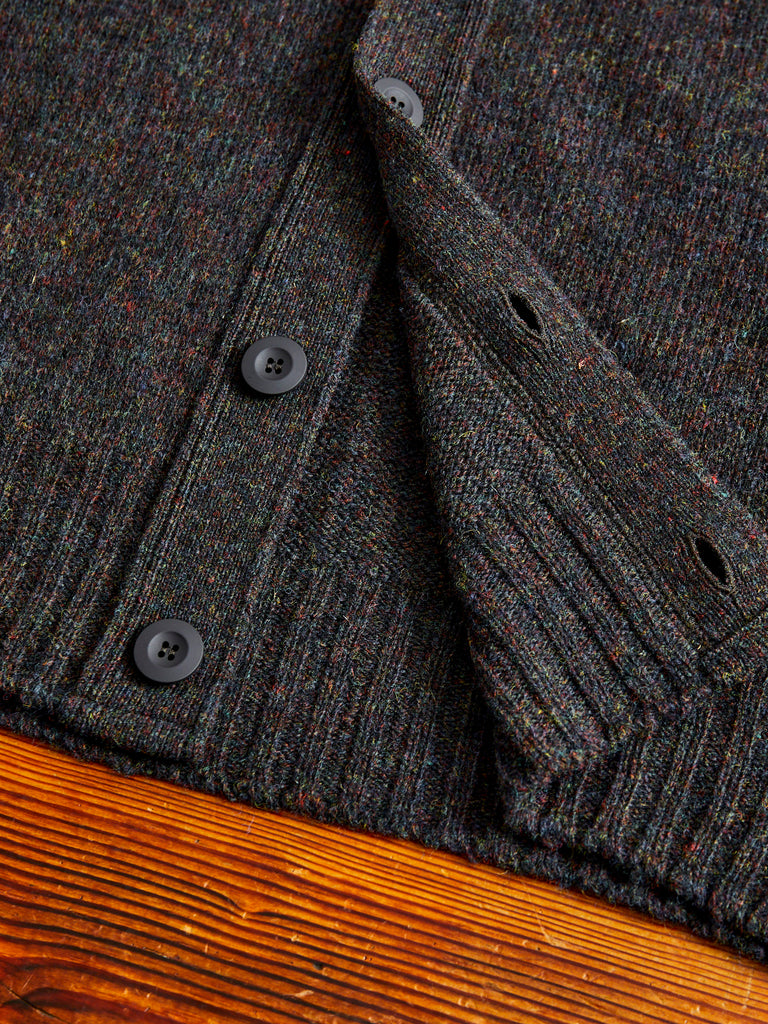 "Shaggy Bear" Wool Cardigan in Wolf – Blue Owl Workshop