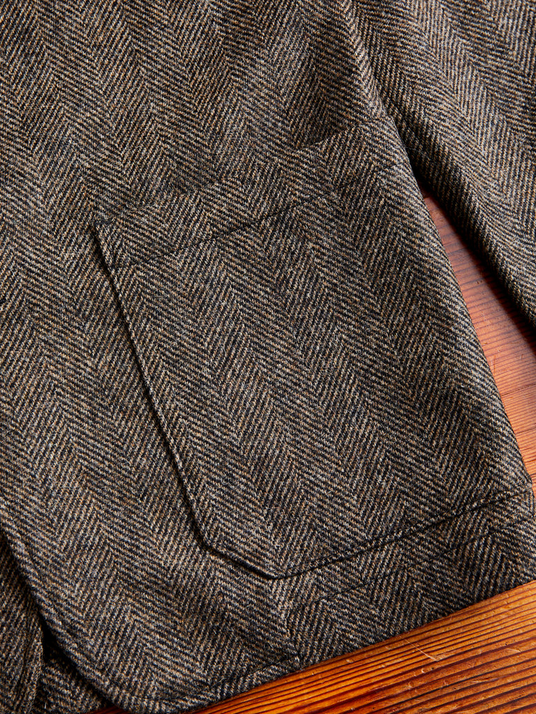 Labura Herringbone Wool Chore Coat in Brown – Blue Owl Workshop