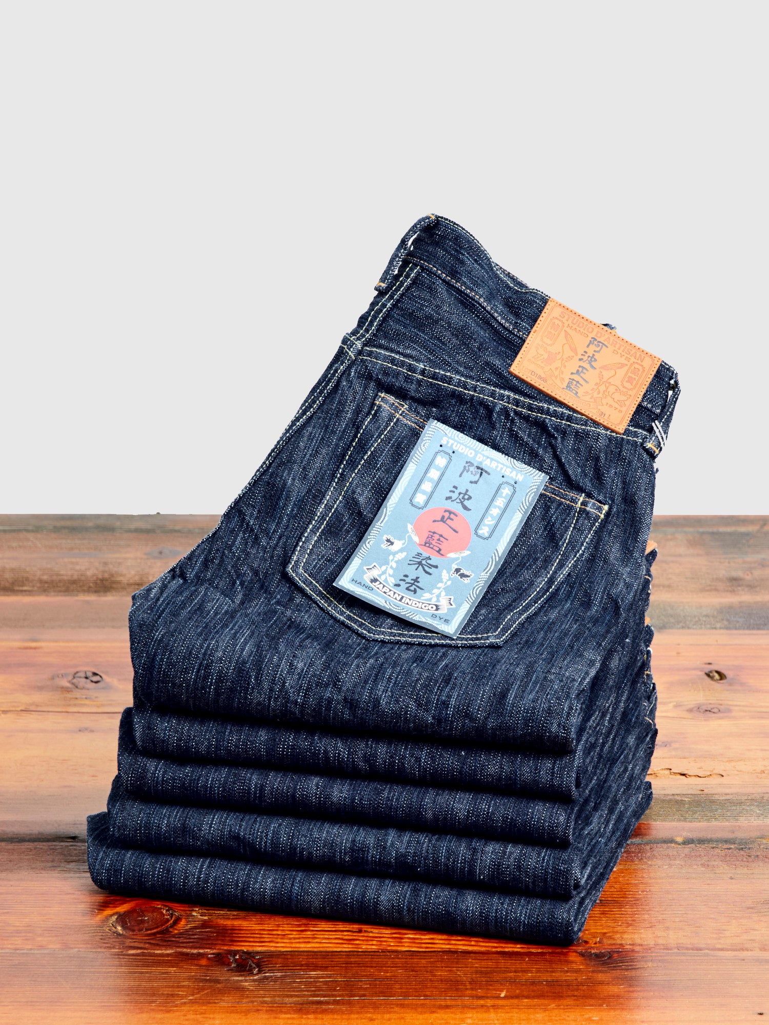 D1866S "Tokushima Awa Shoai" Hand Dyed 15oz Selvedge Denim - Regular S ...