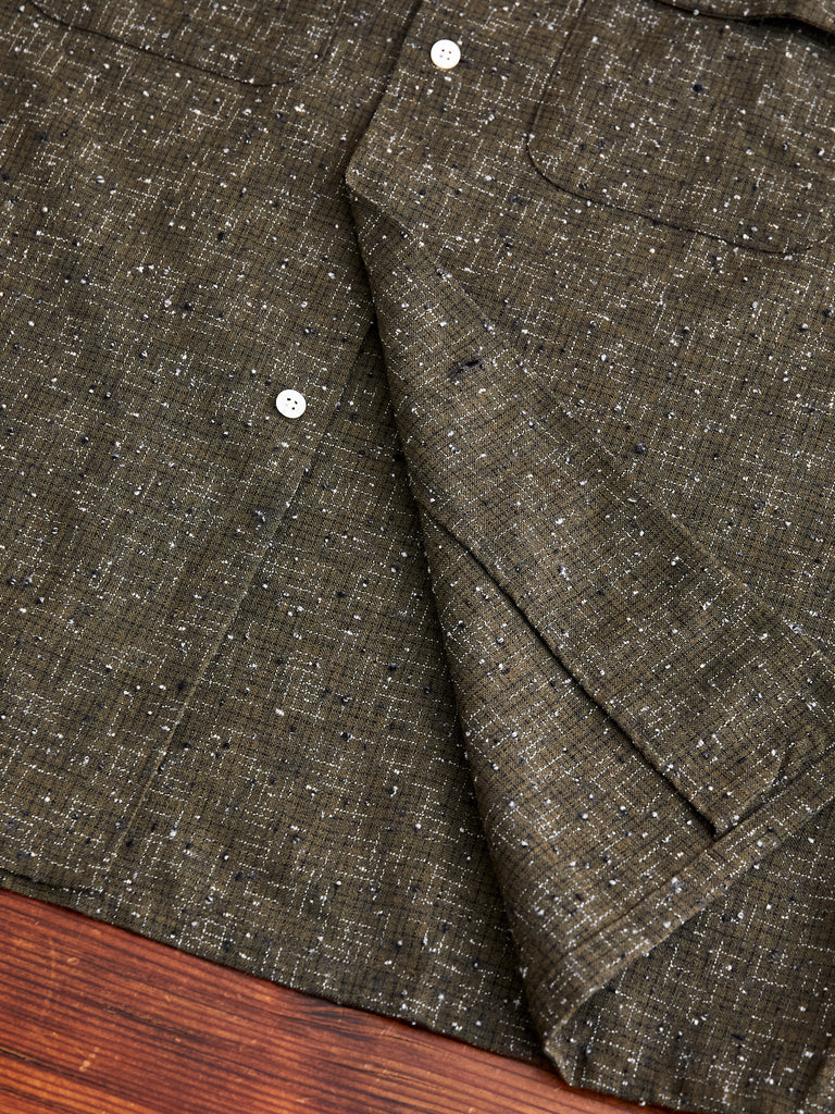 Kasuri Nep Open Collar Shirt in Olive – Blue Owl Workshop