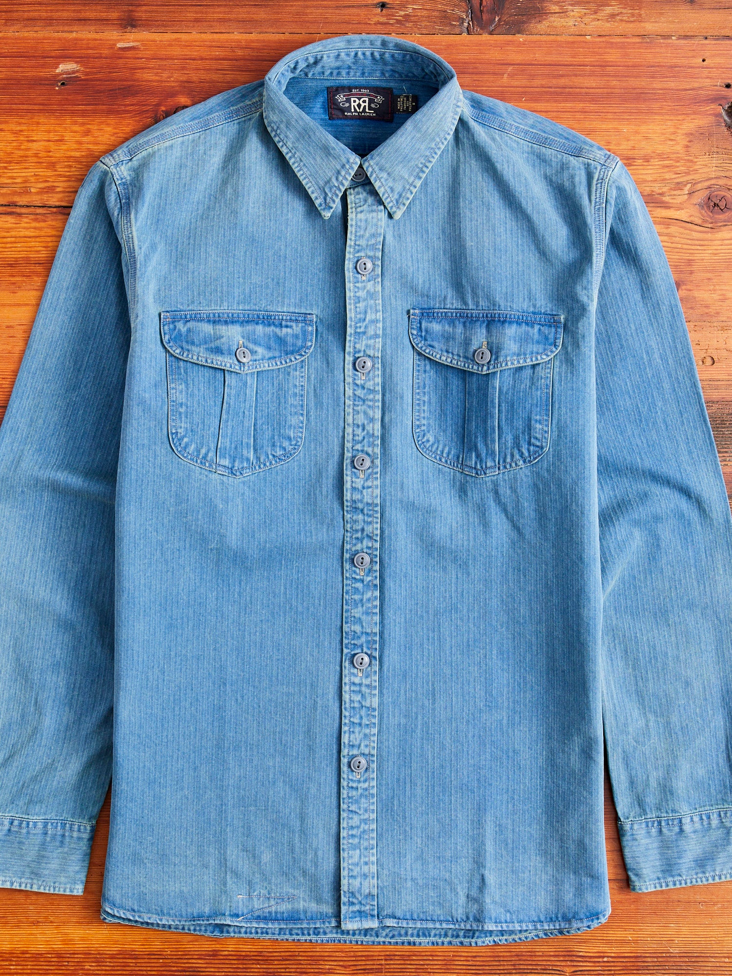 Dockman HBT Workshirt in Faded Indigo – Blue Owl Workshop
