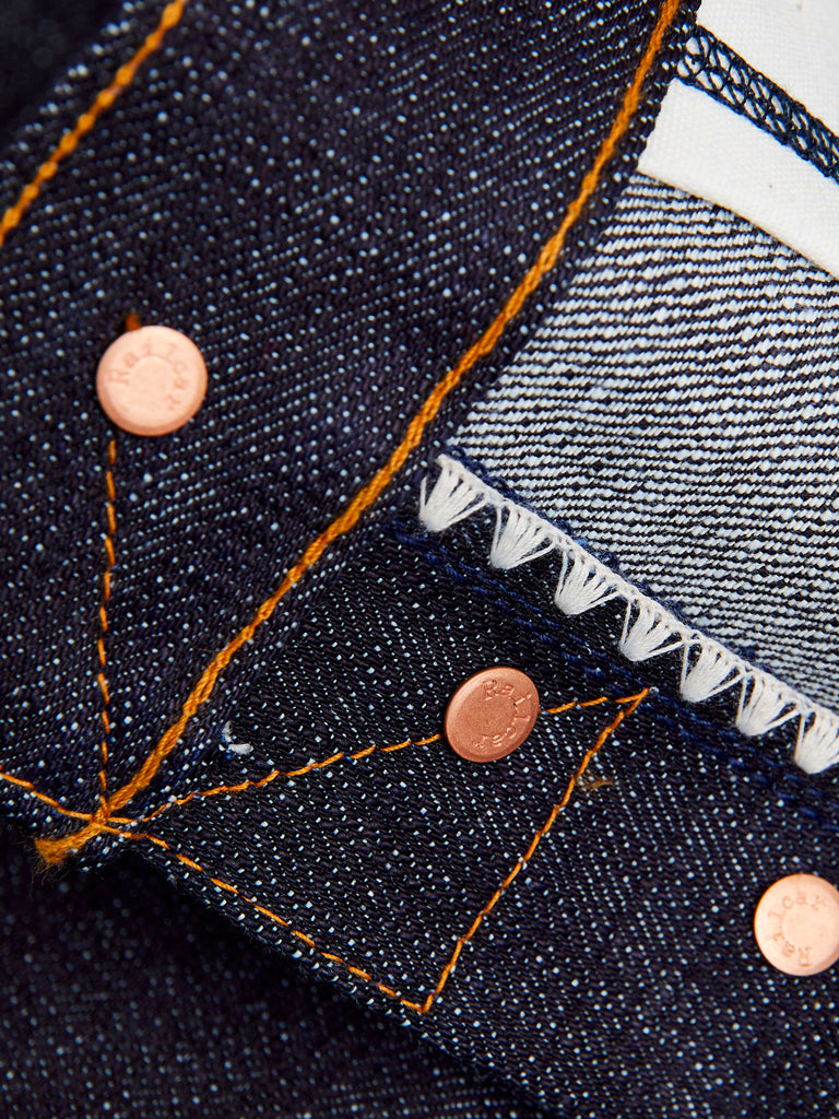 X075 14.5oz Dark Indigo Selvedge Denim - Spikes Fit – Blue Owl Workshop