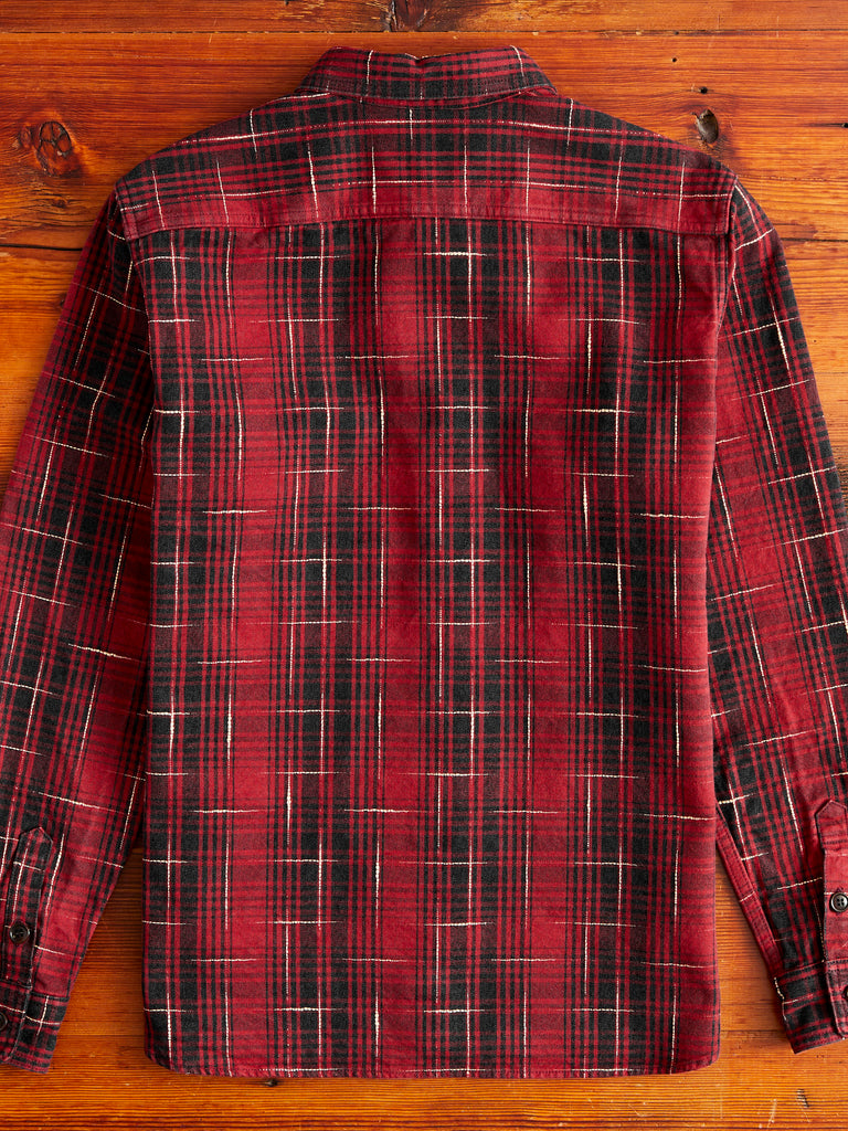 "Midare Kasuri" Heavyweight Flannel Overshirt in Red – Blue Owl Workshop
