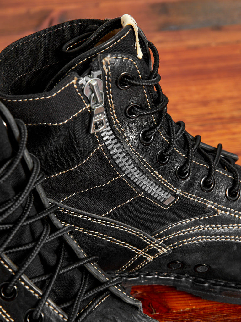 7 Hole '73-Folk Boots in Black Horsehide – Blue Owl Workshop