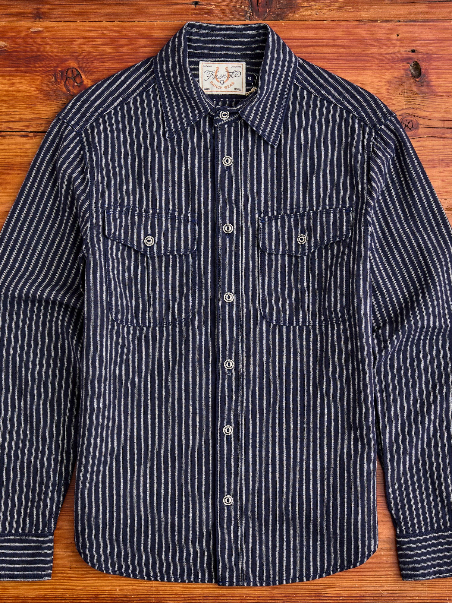 Rancho Stripe Work Shirt in Indigo – Blue Owl Workshop
