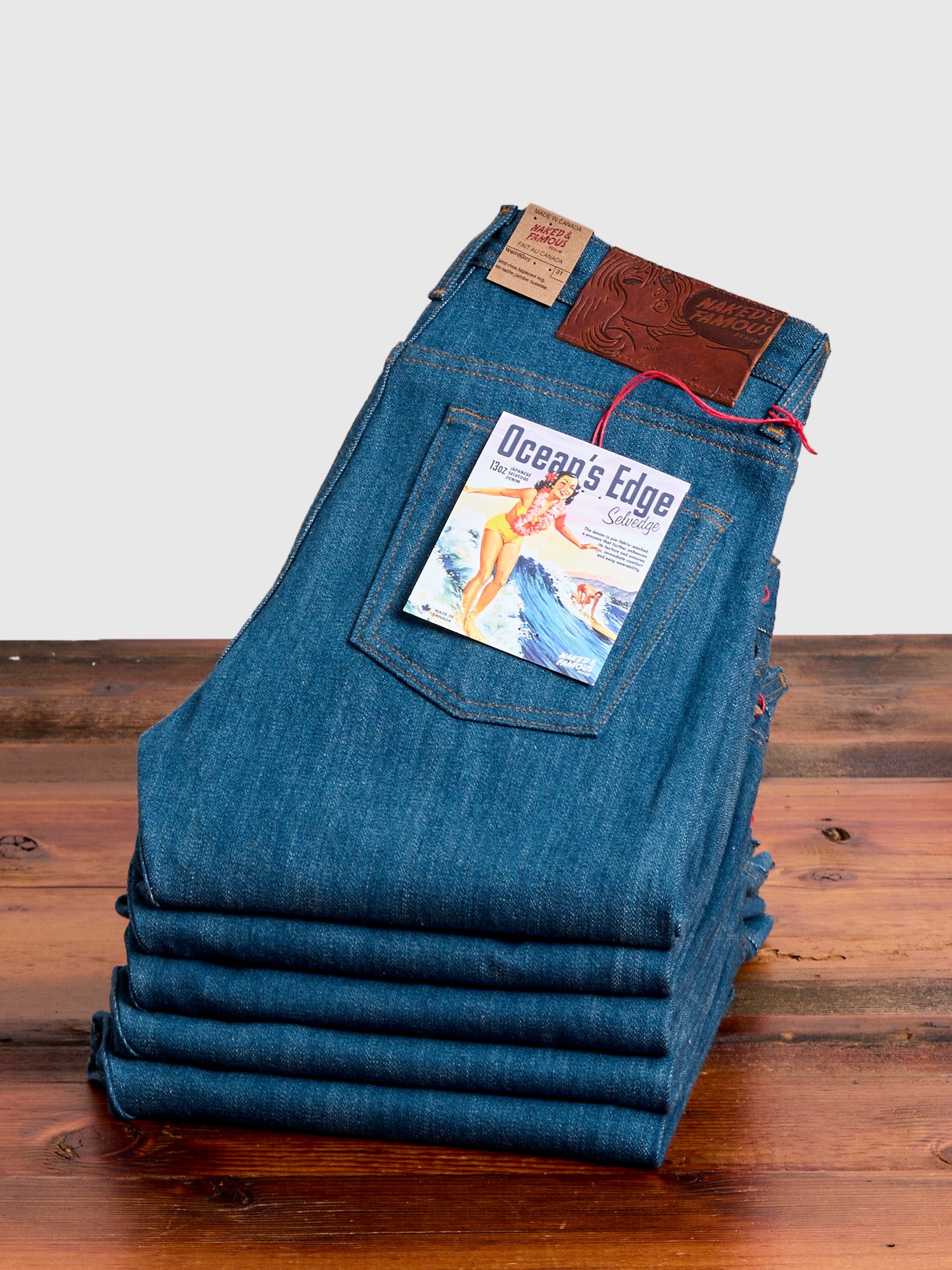 "Ocean's Edge" 13oz Selvedge Denim - Weird Guy Fit – Blue Owl Workshop