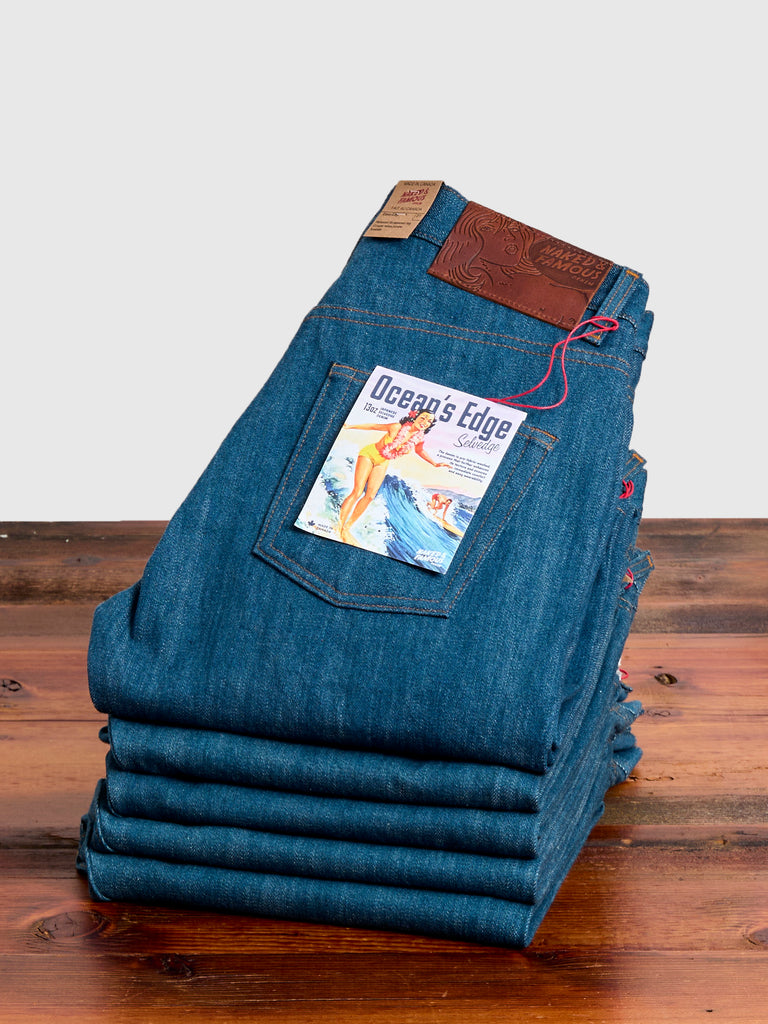 "Ocean's Edge" 13oz Selvedge Denim - Easy Guy Fit – Blue Owl Workshop