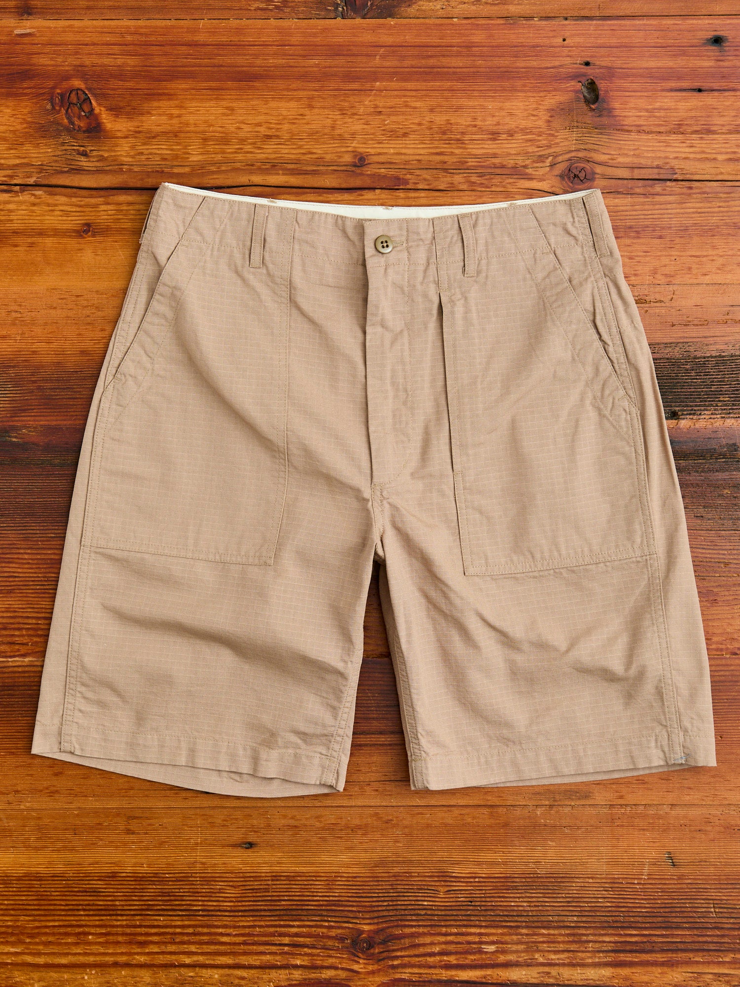 Fatigue Shorts in Khaki Cotton Ripstop – Blue Owl Workshop