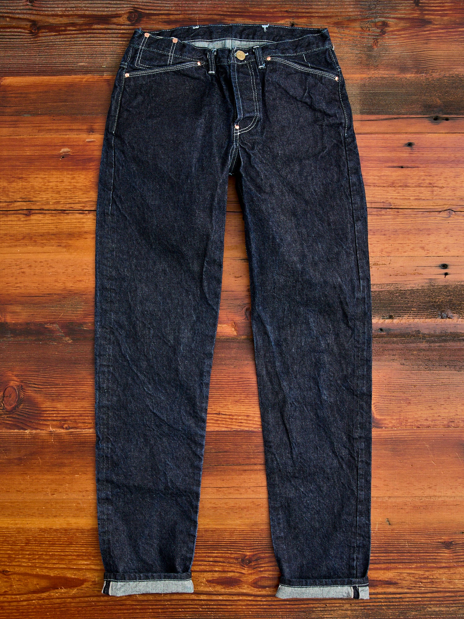 130 "Rinse One Wash" 16oz Selvedge Denim - High Rise Taper Fit – Blue ...