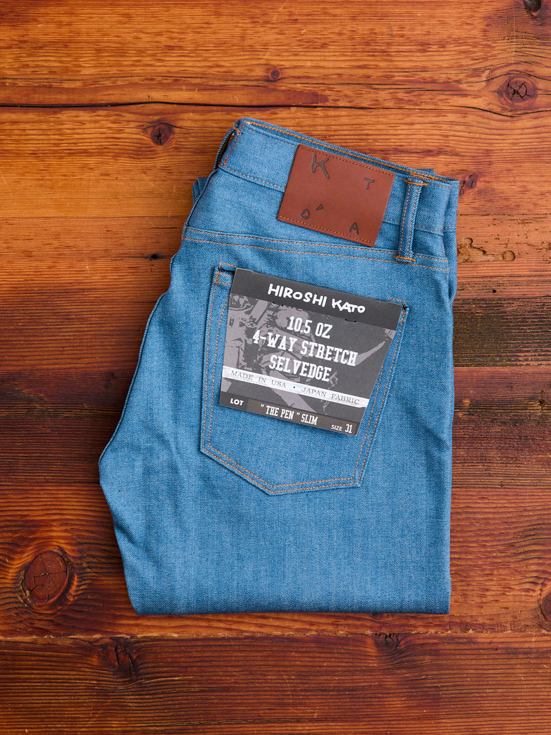 "Old Blue Raw" 10.5oz Indigo Stretch Selvedge Denim - Pen Slim – Blue ...