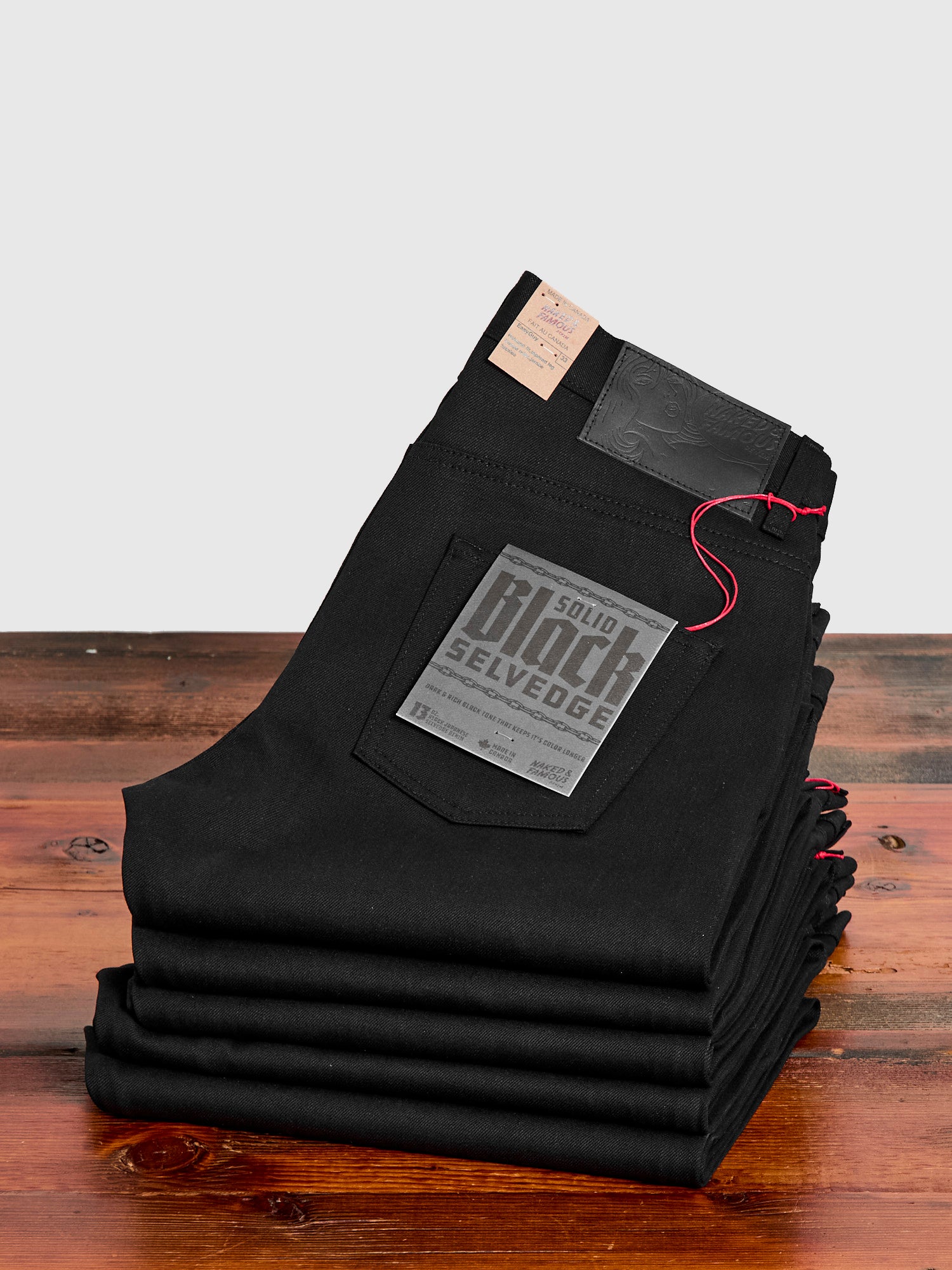 "Solid Black" 14oz Selvedge Denim - Easy Guy Fit – Blue Owl Workshop