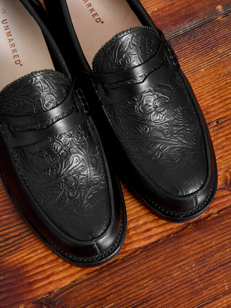 Western Loafer in Black Floral – Blue Owl Workshop