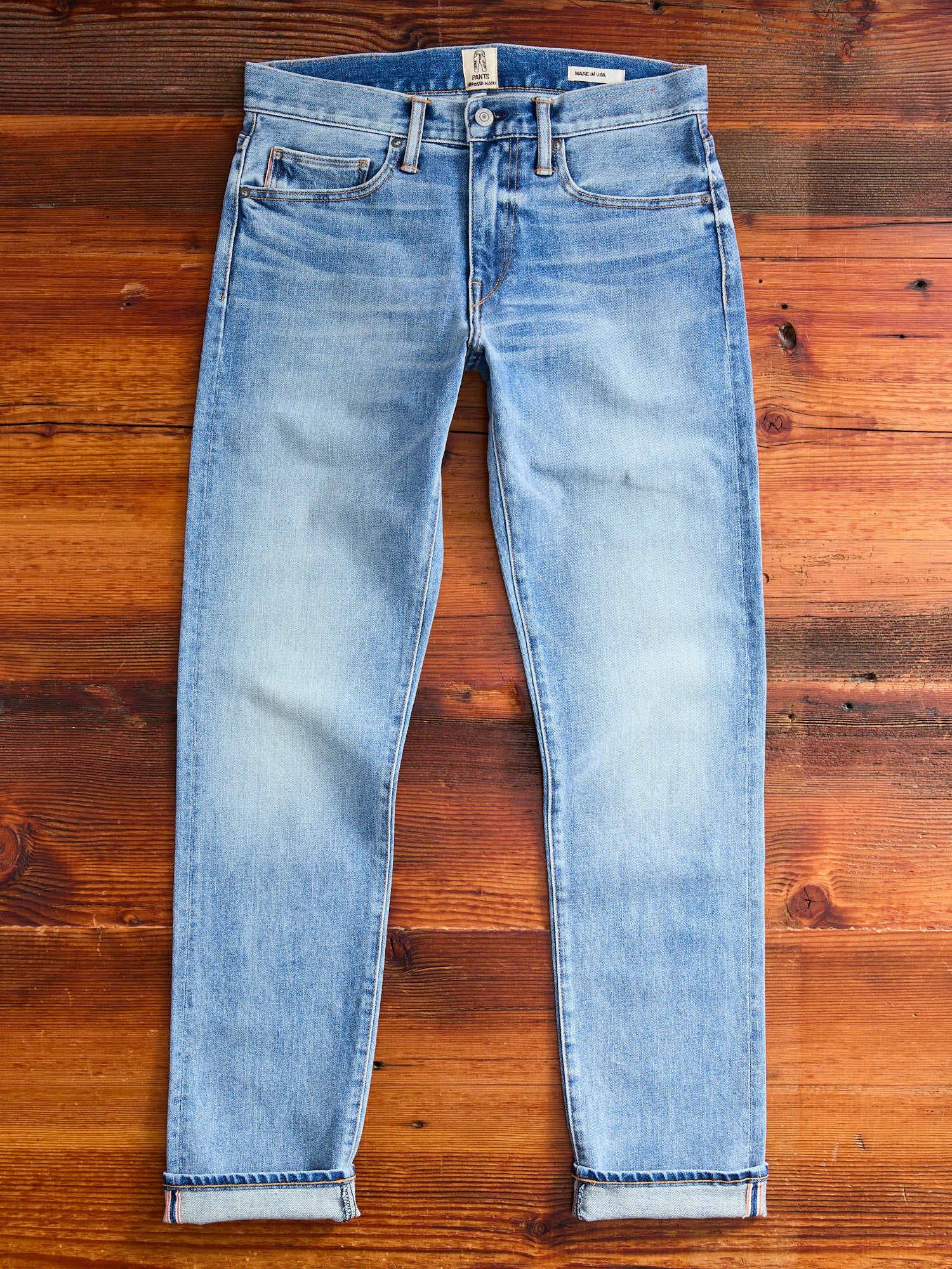 "Keith" 14oz Washed Indigo Stretch Selvedge Denim - Pen Slim – Blue Owl ...