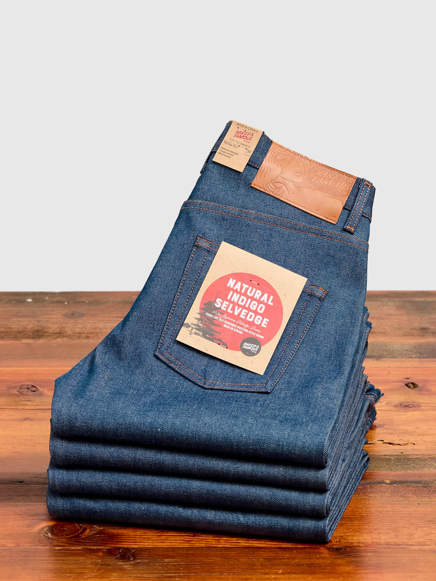 "Natural Indigo Selvedge" 12.5oz Selvedge Denim - Strong Guy Fit – Blue ...