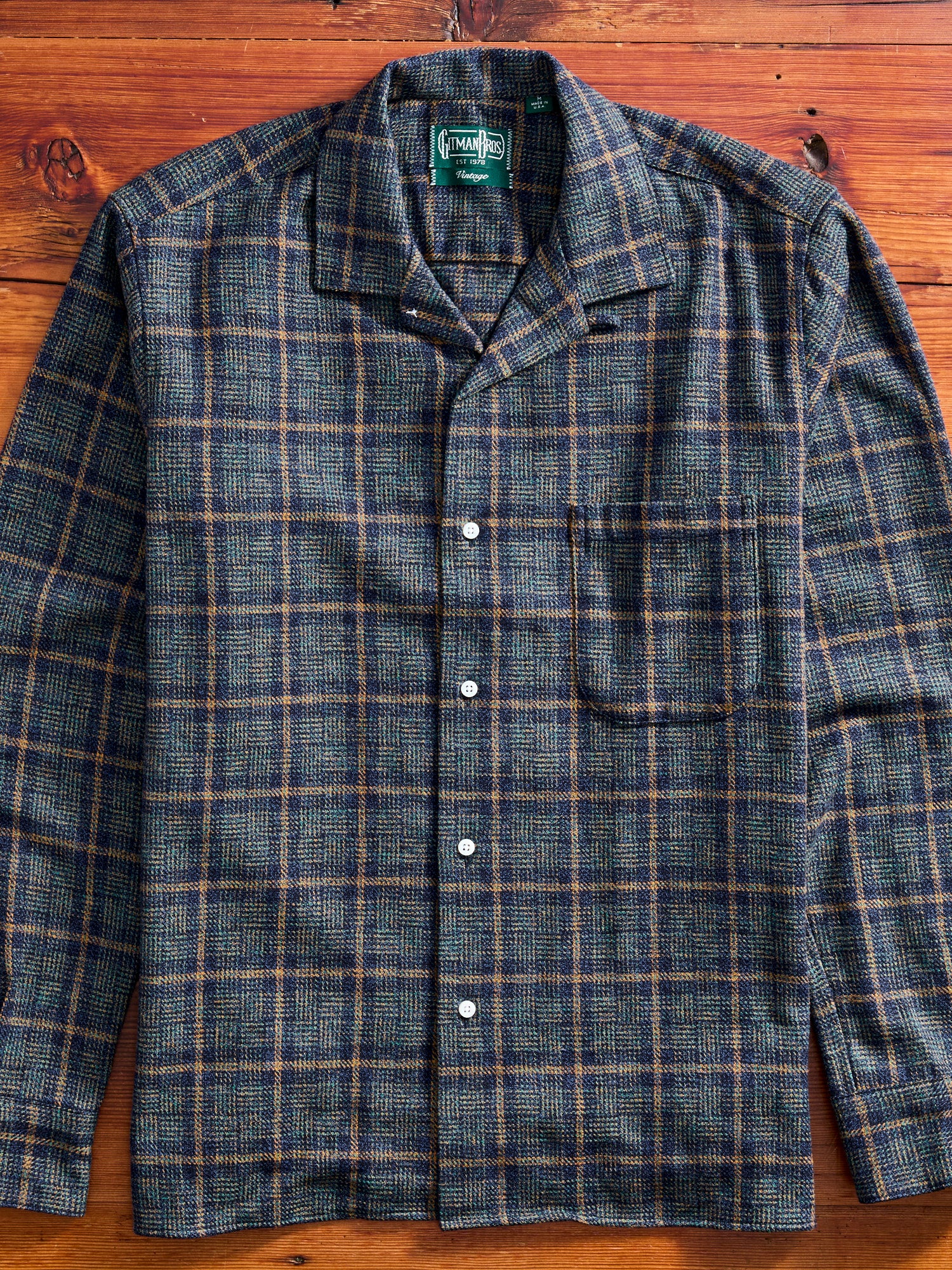Cotton Tweed Camp Shirt in Blue – Blue Owl Workshop