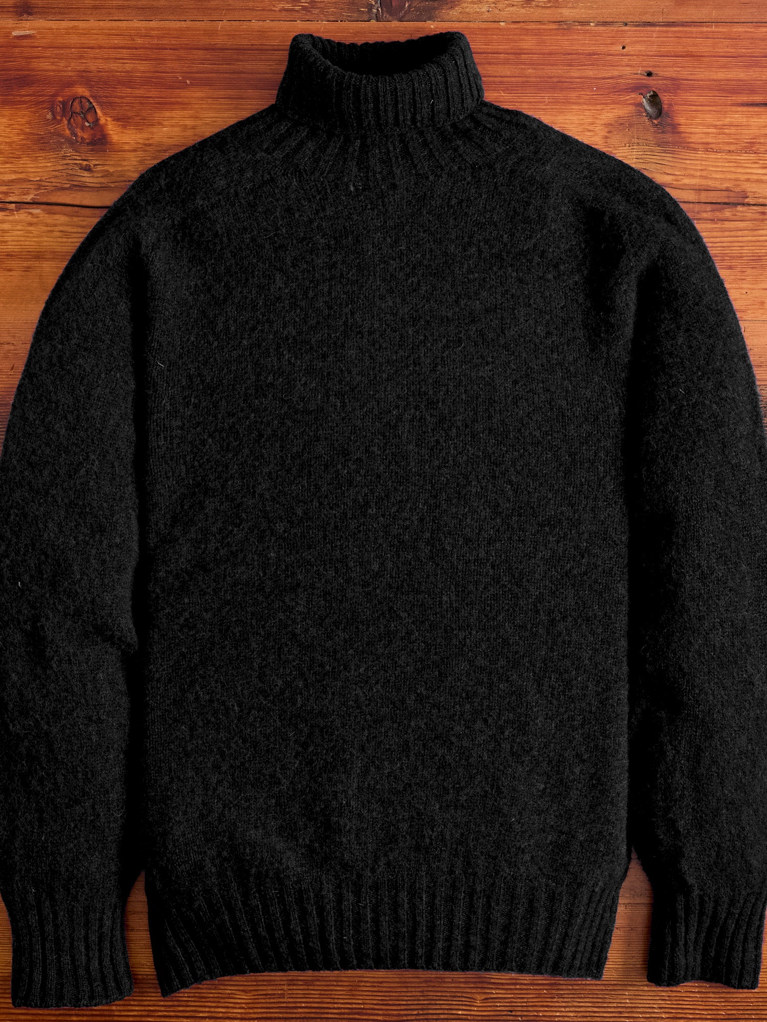 "Sylvester" Wool Turtleneck Sweater in Black – Blue Owl Workshop