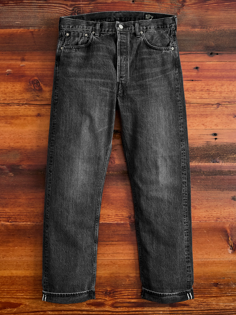 105 "Black Stone Wash" 13.5oz Selvedge Denim - Standard Fit – Blue Owl ...
