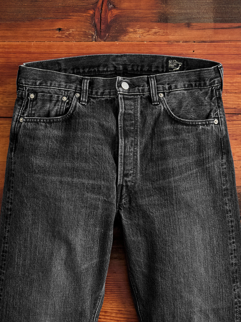 105 "Black Stone Wash" 13.5oz Selvedge Denim - Standard Fit – Blue Owl ...