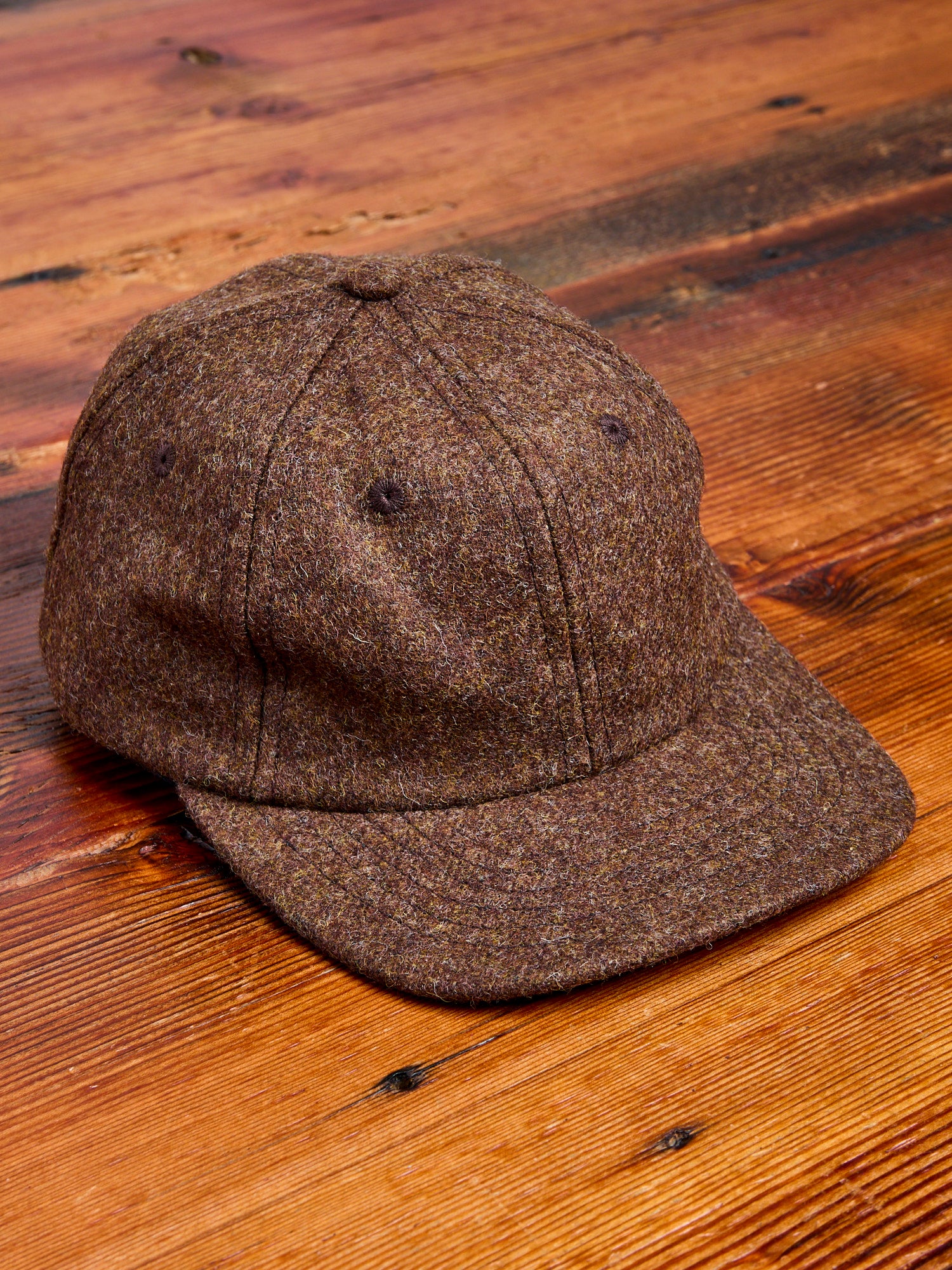 Baseball Hat in Medium Brown Wool – Blue Owl Workshop