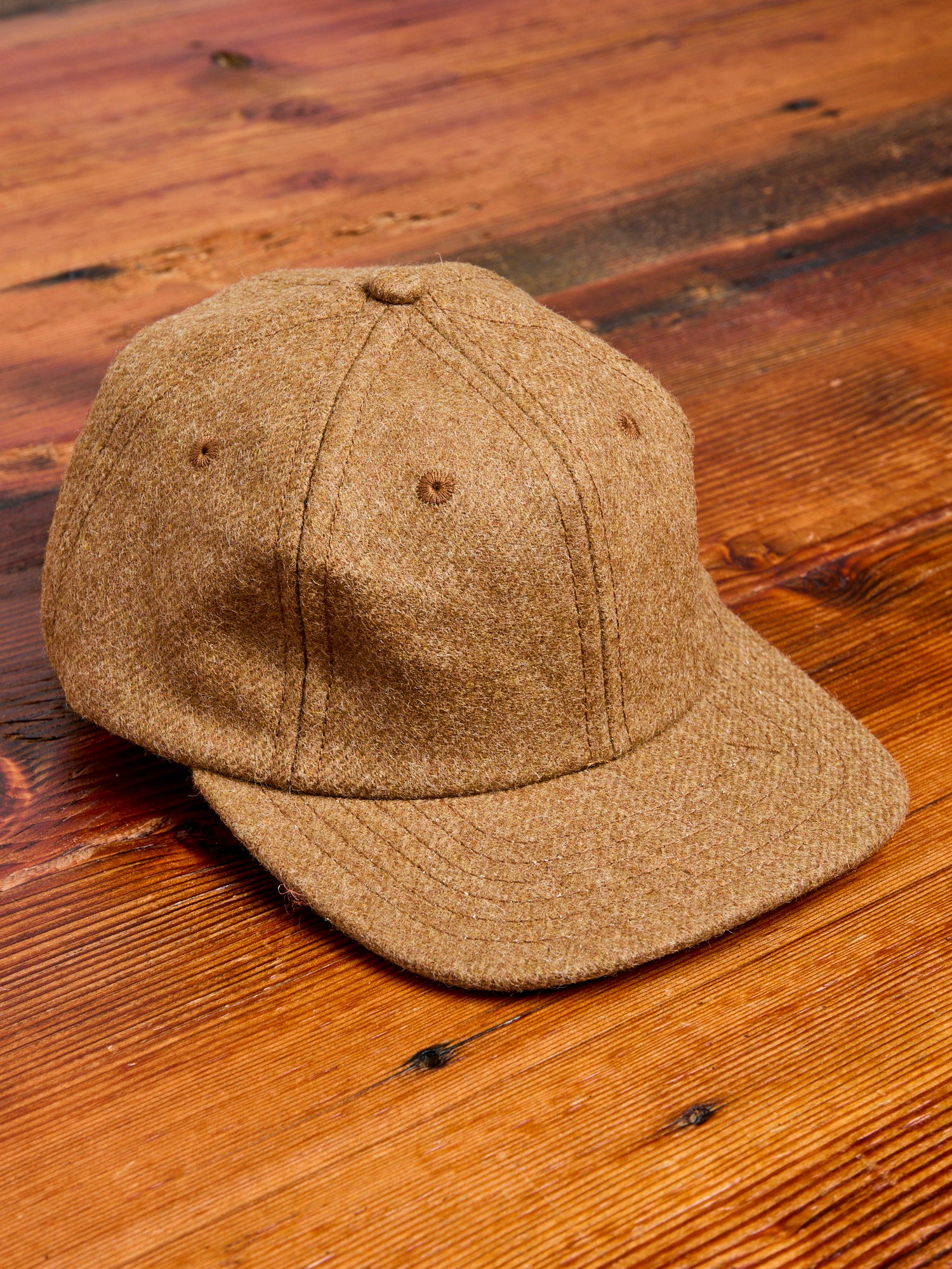 Baseball Hat in Dark Tan Wool – Blue Owl Workshop