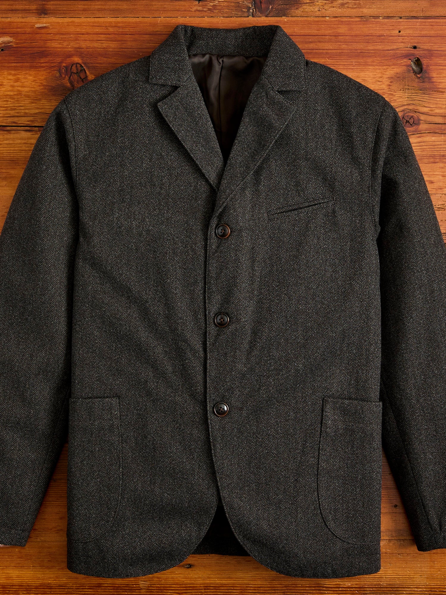 Tailored Sack Jacket in Brown Herringbone – Blue Owl Workshop