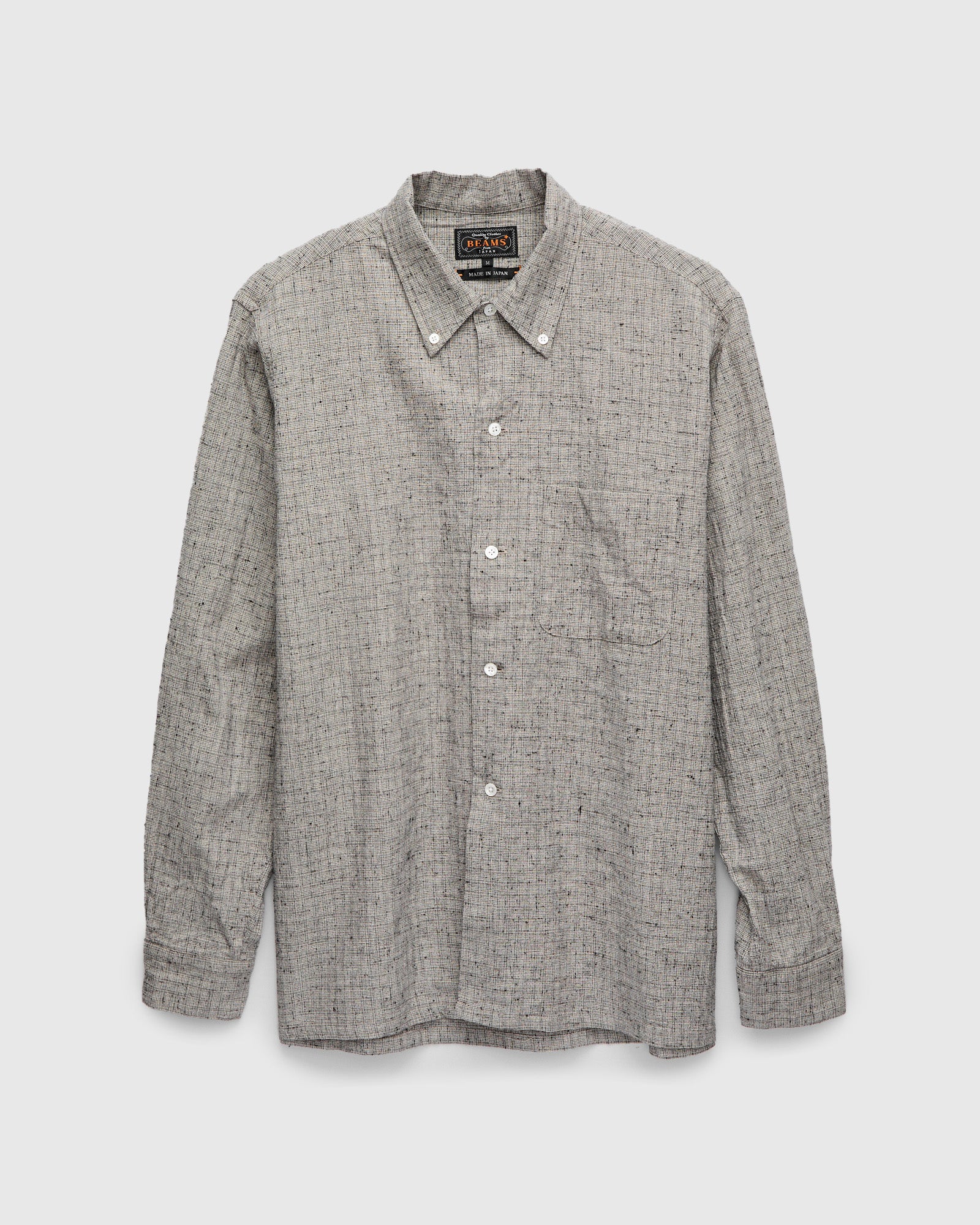 Nep Check Linen Button-Down Shirt in Beige – Blue Owl Workshop
