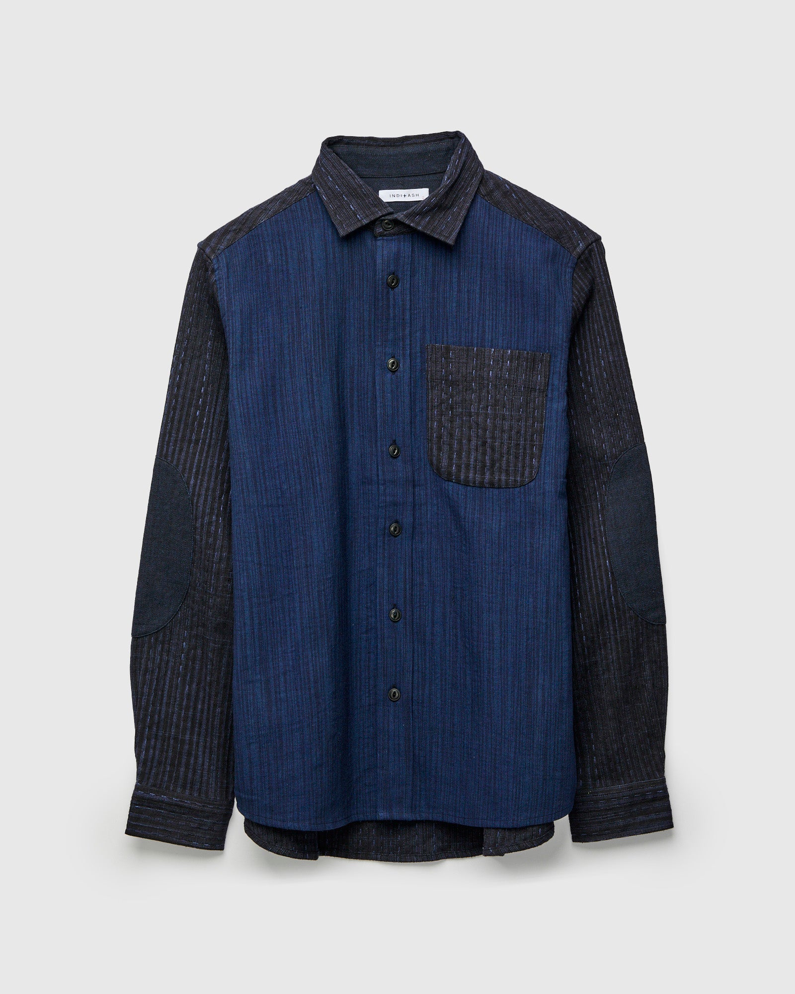 Patchwork Matty Overshirt in Iron Indigo Spacedye – Blue Owl Workshop