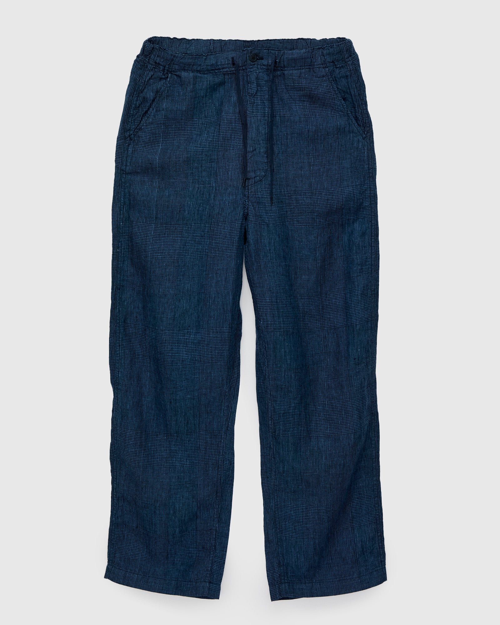 Wide Fit New Yorker Pants in Indigo Check – Blue Owl Workshop