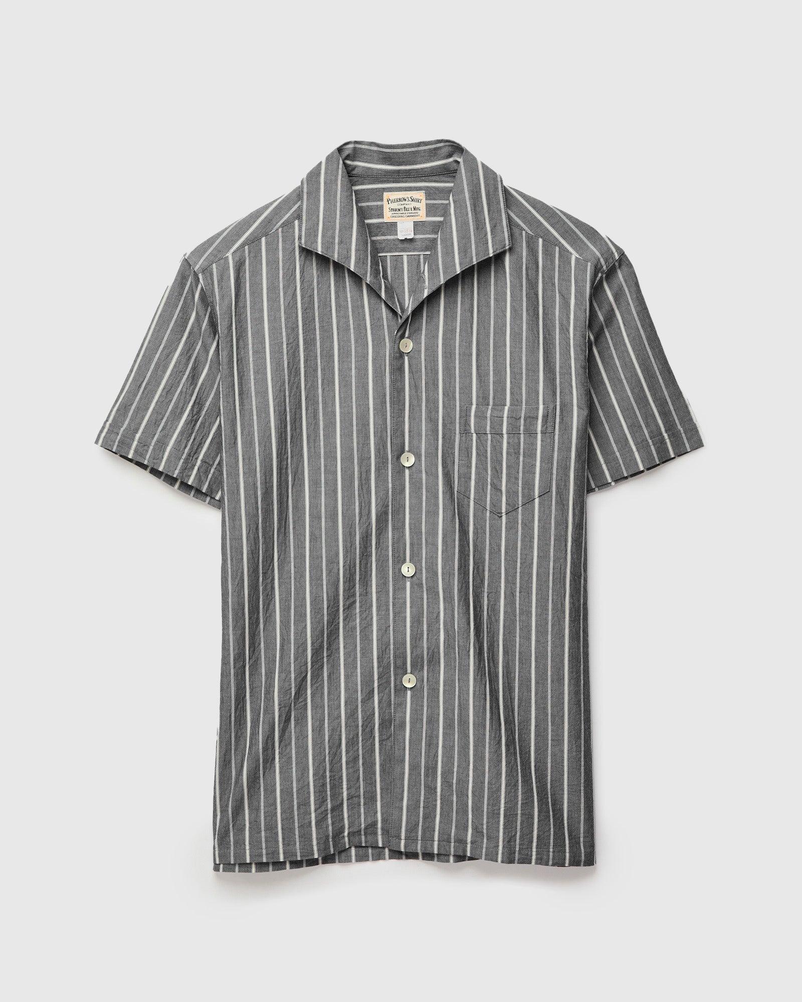 Italian Collar Shirt in Charcoal Stripe – Blue Owl Workshop