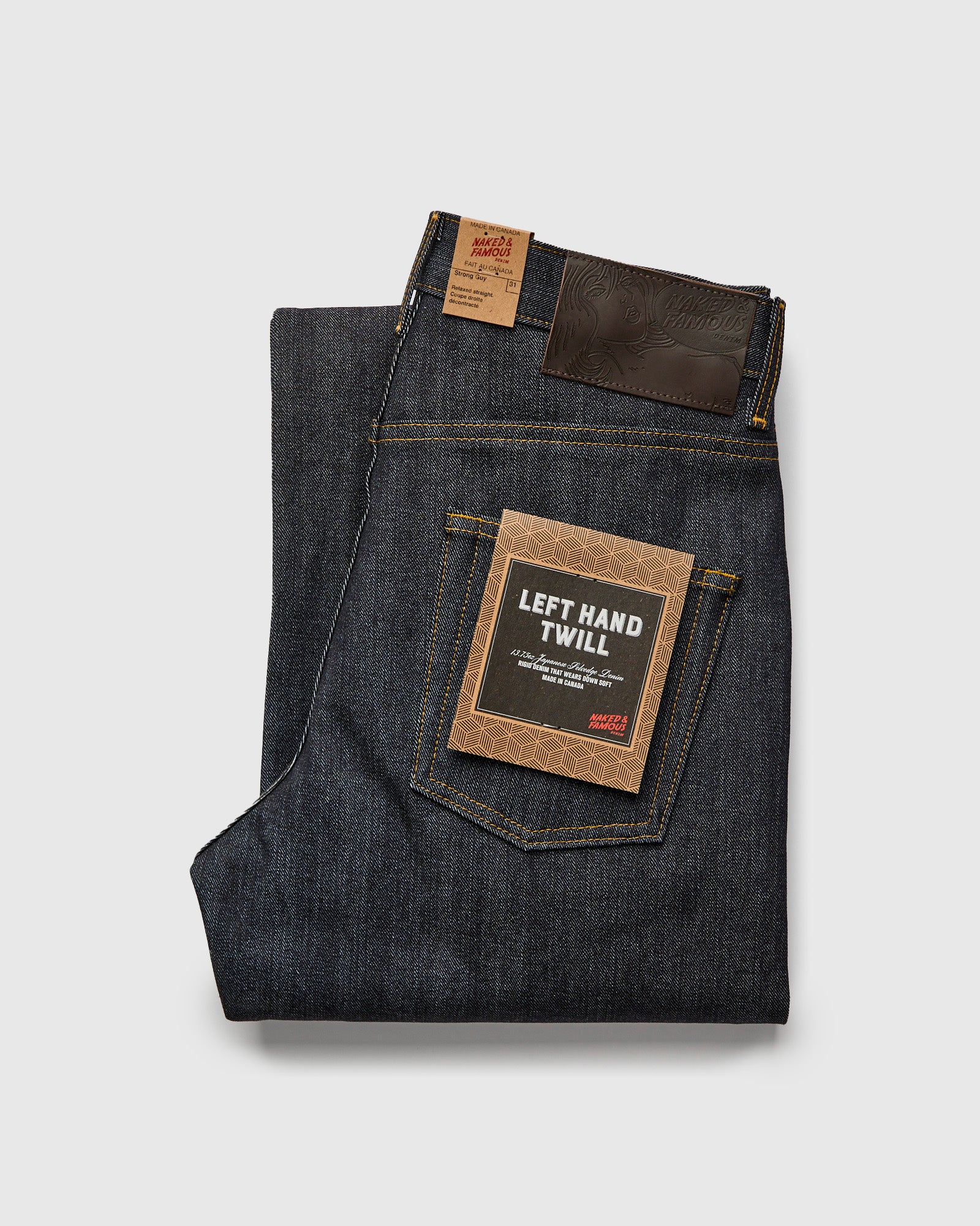 "Left Hand Twill" 13.75oz Selvedge Denim - Strong Guy Fit – Blue Owl ...