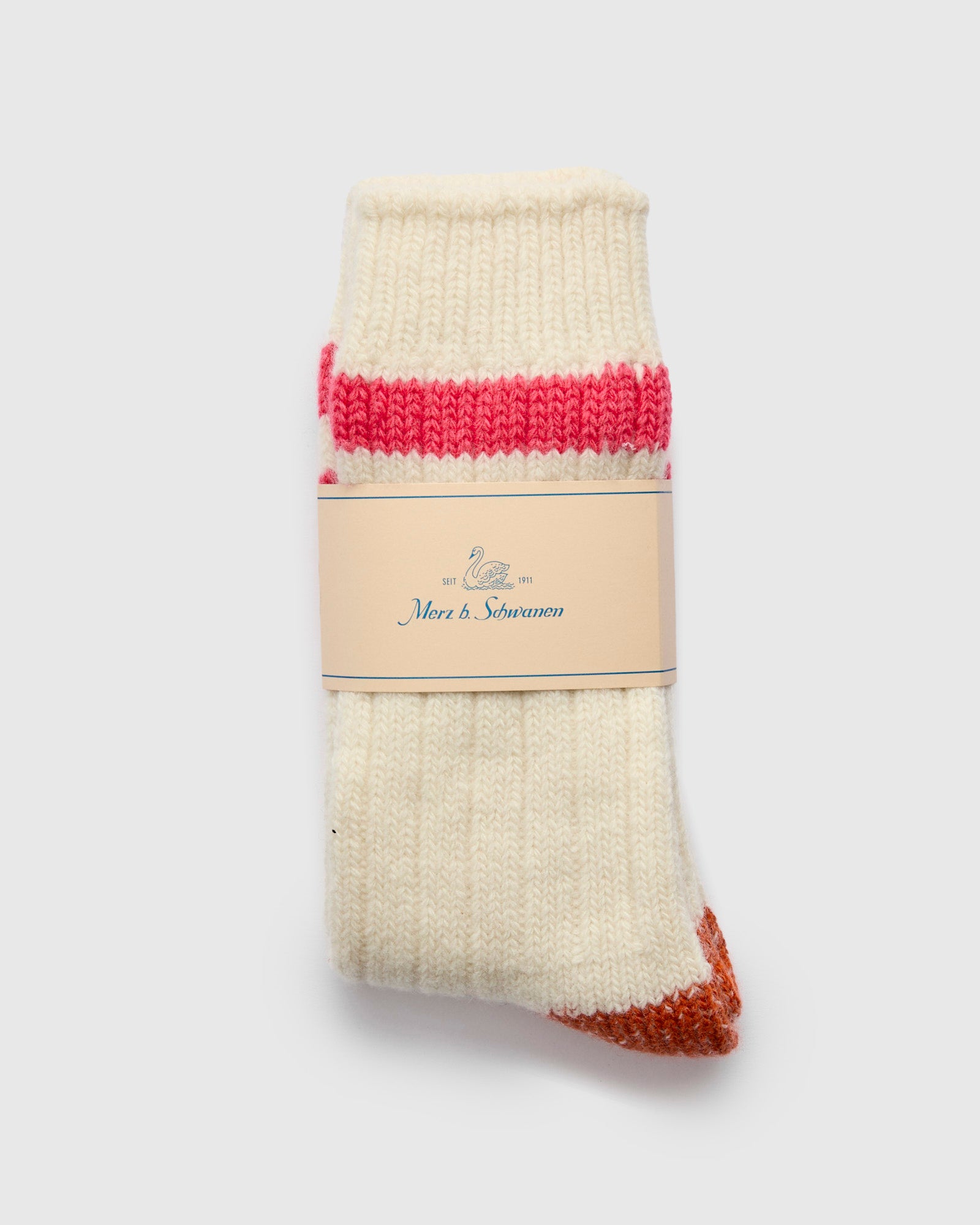 Merino Wool Stripe Socks in Natural/Raspberry – Blue Owl Workshop
