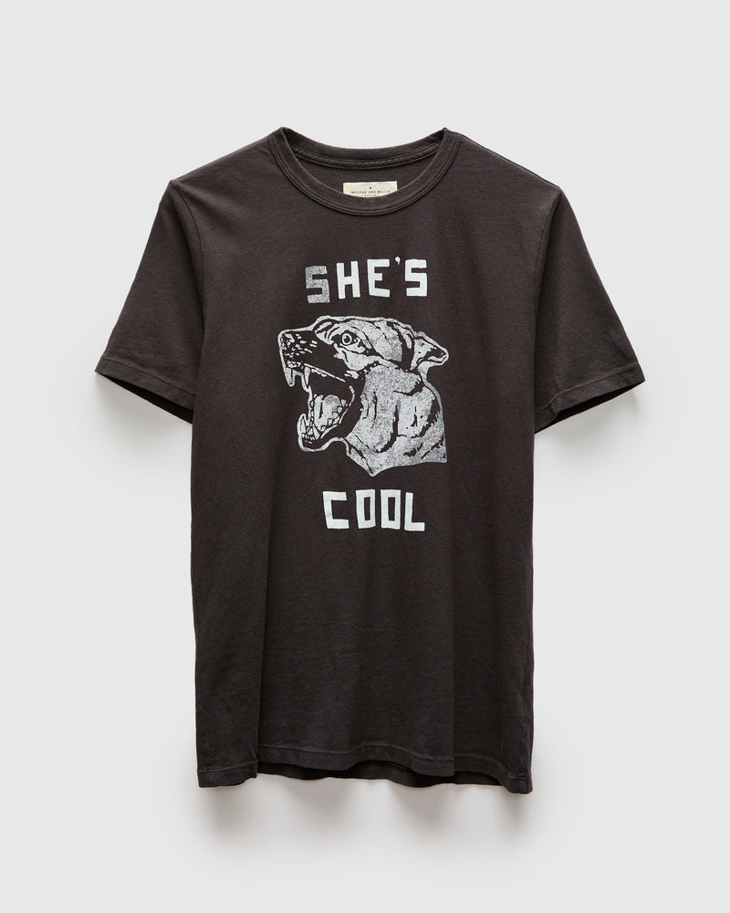 "She's Cool" T-Shirt in Vintage Black – Blue Owl Workshop