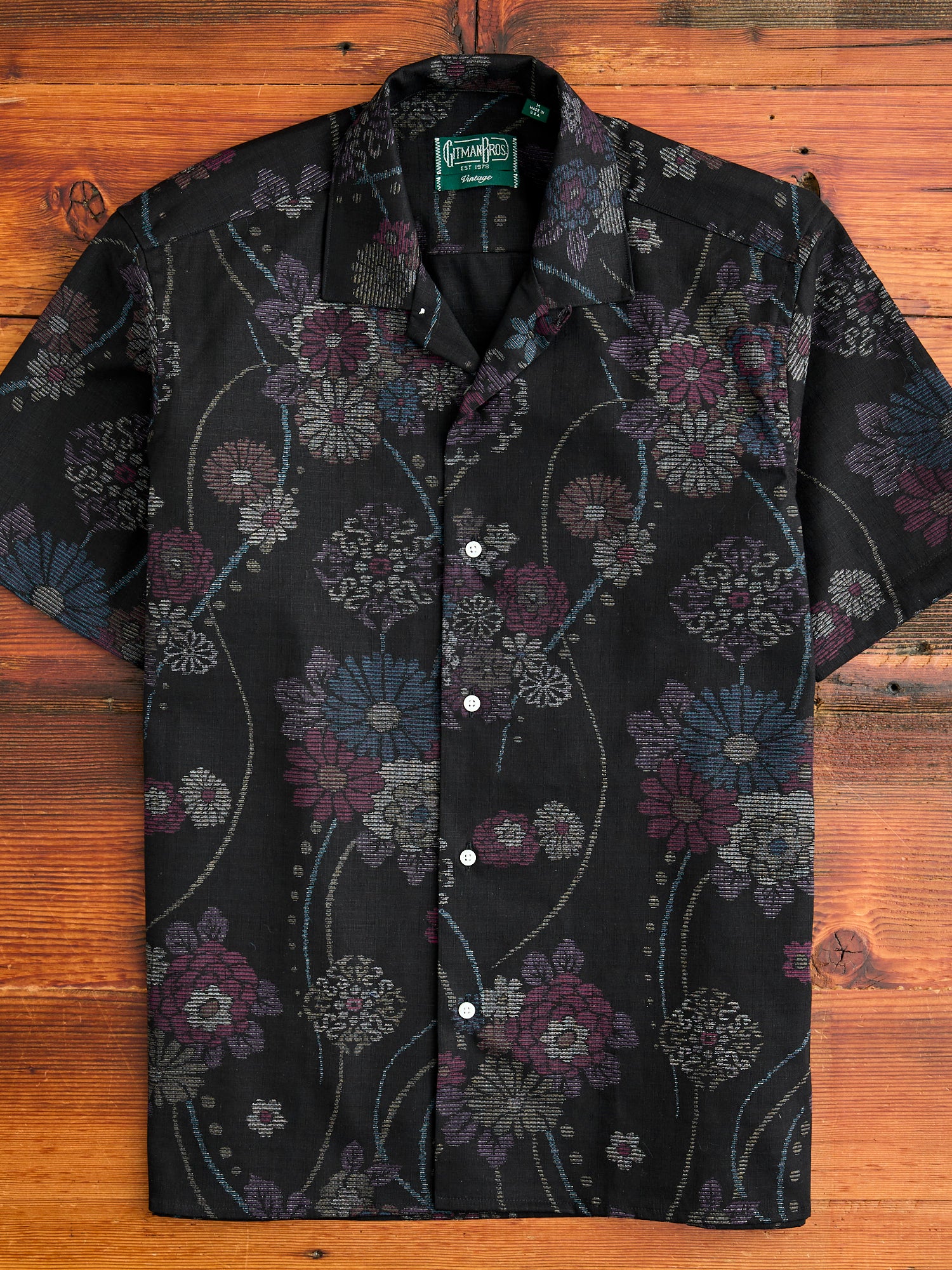 Bark Cloth Camp Shirt in Black Floral – Blue Owl Workshop